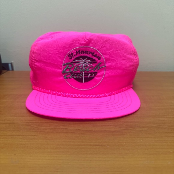 Accessories | Vintage Retro 8s 90s Neon Pink St Maarten Beach Club ...